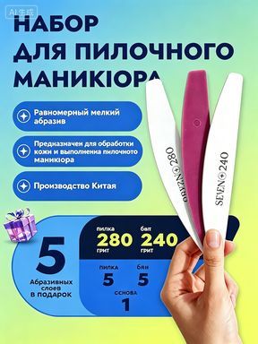 SERENO / Стартовый набор для пилочного маникюра (5/5/1)