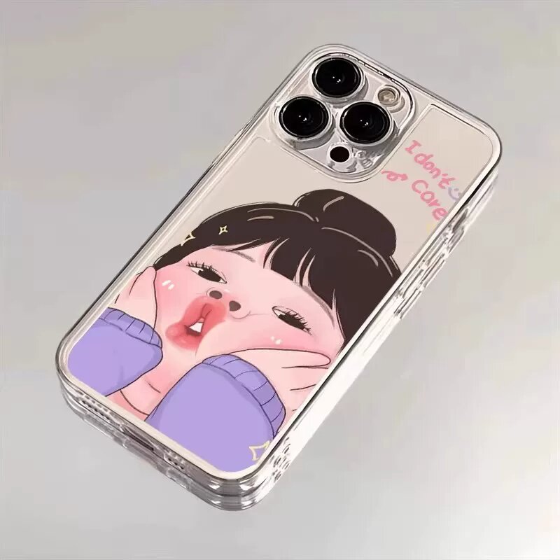 Прозрачная космическая оболочка с рисунком девочки-царапачки для iPhone 16