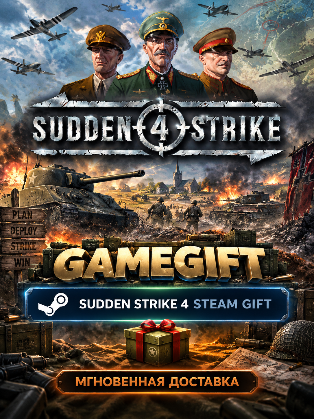 Игра Sudden Strike 4 для STEAM ПК (PC) | Страна активации - Украина | Подарком на Ваш аккаунт | Автовыдача