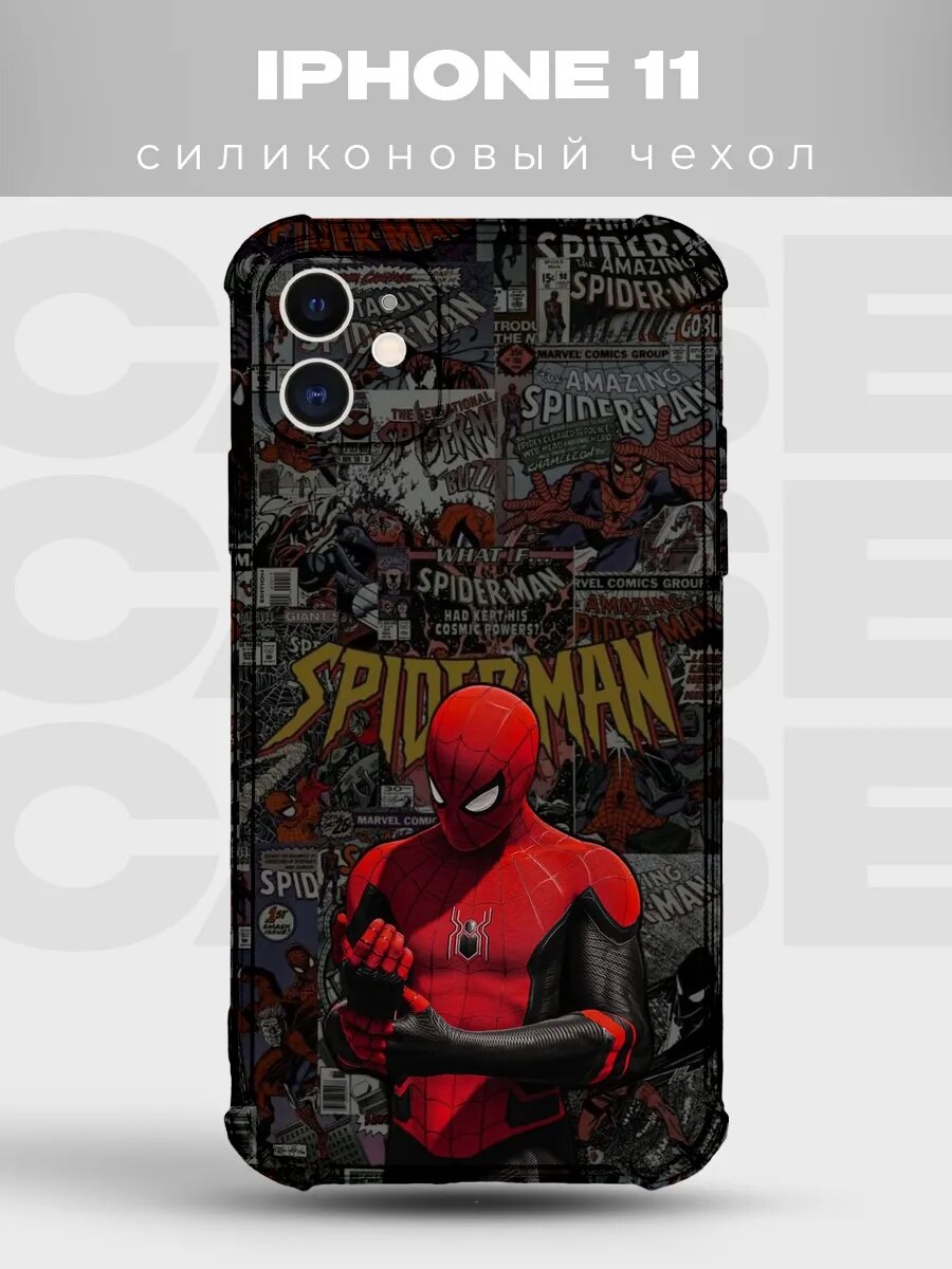 Чехол на iPhone 11 Человек-паук spiderman комикс spider man
