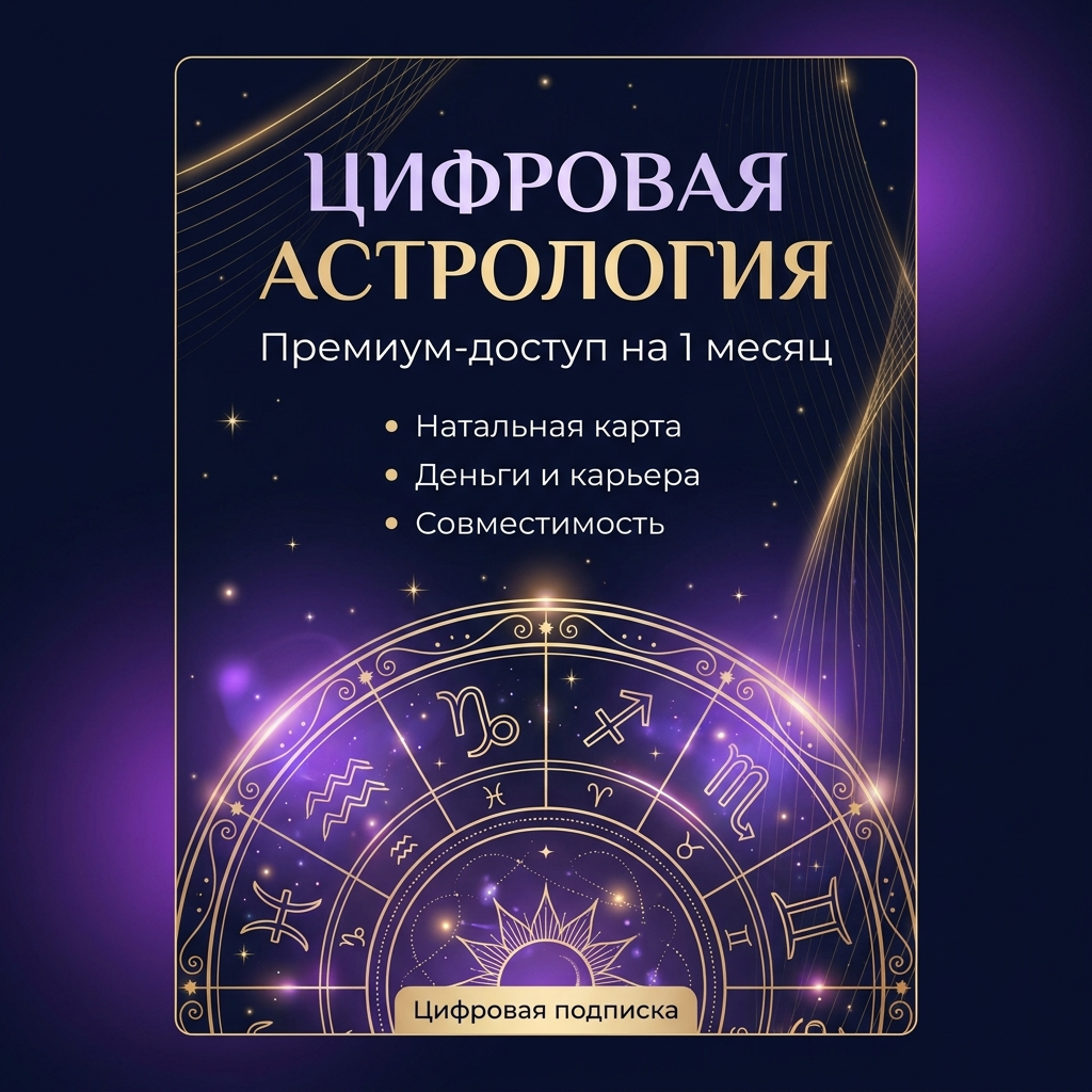 Цифровая астрология — Премиум-подписка на 1 месяц: натальная карта, карьера и совместимость