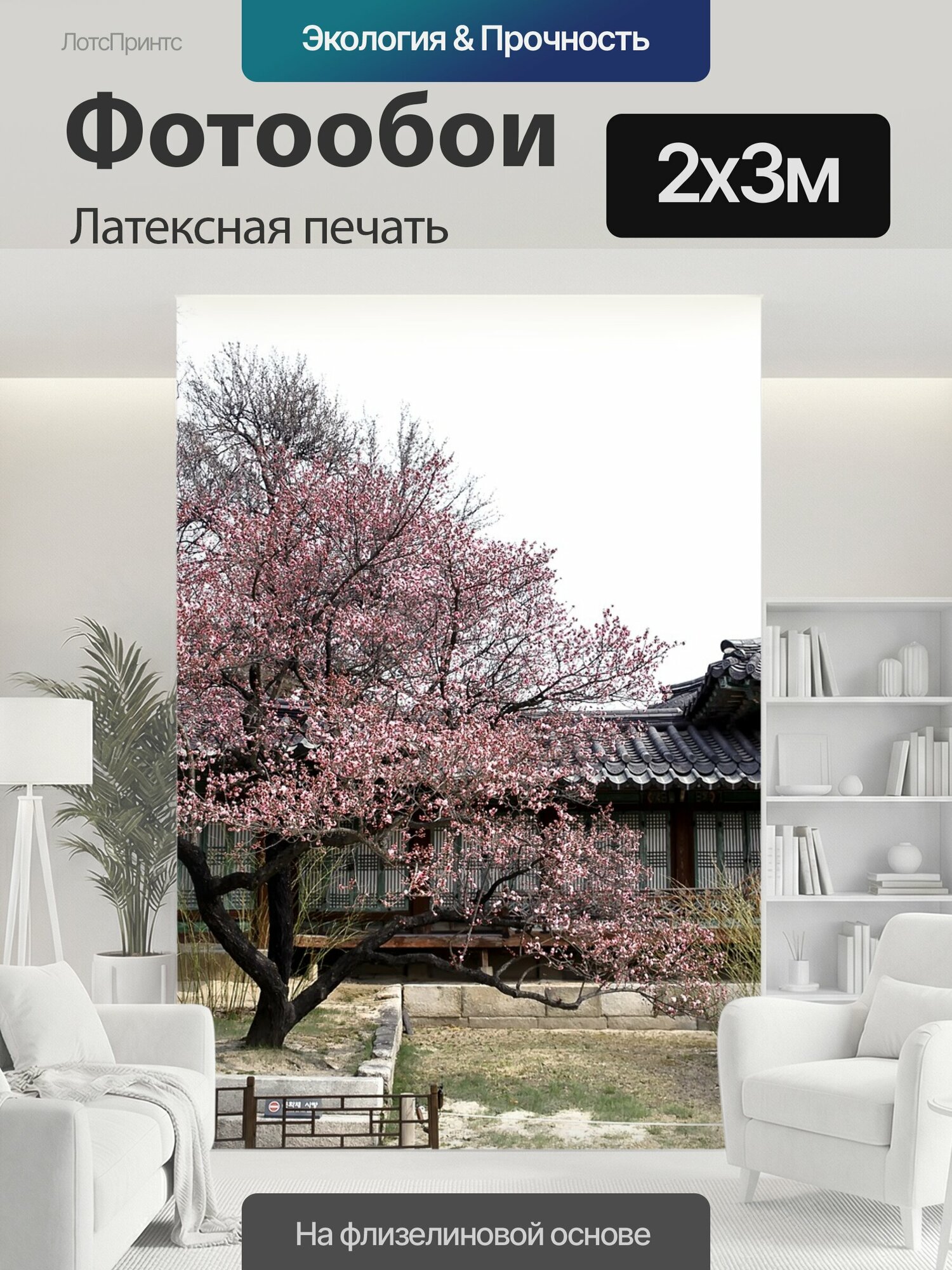 Фотообои моющиеся ударопрочные "Республика корея, традиционные, запретный город" 200x300 см. латексная печать