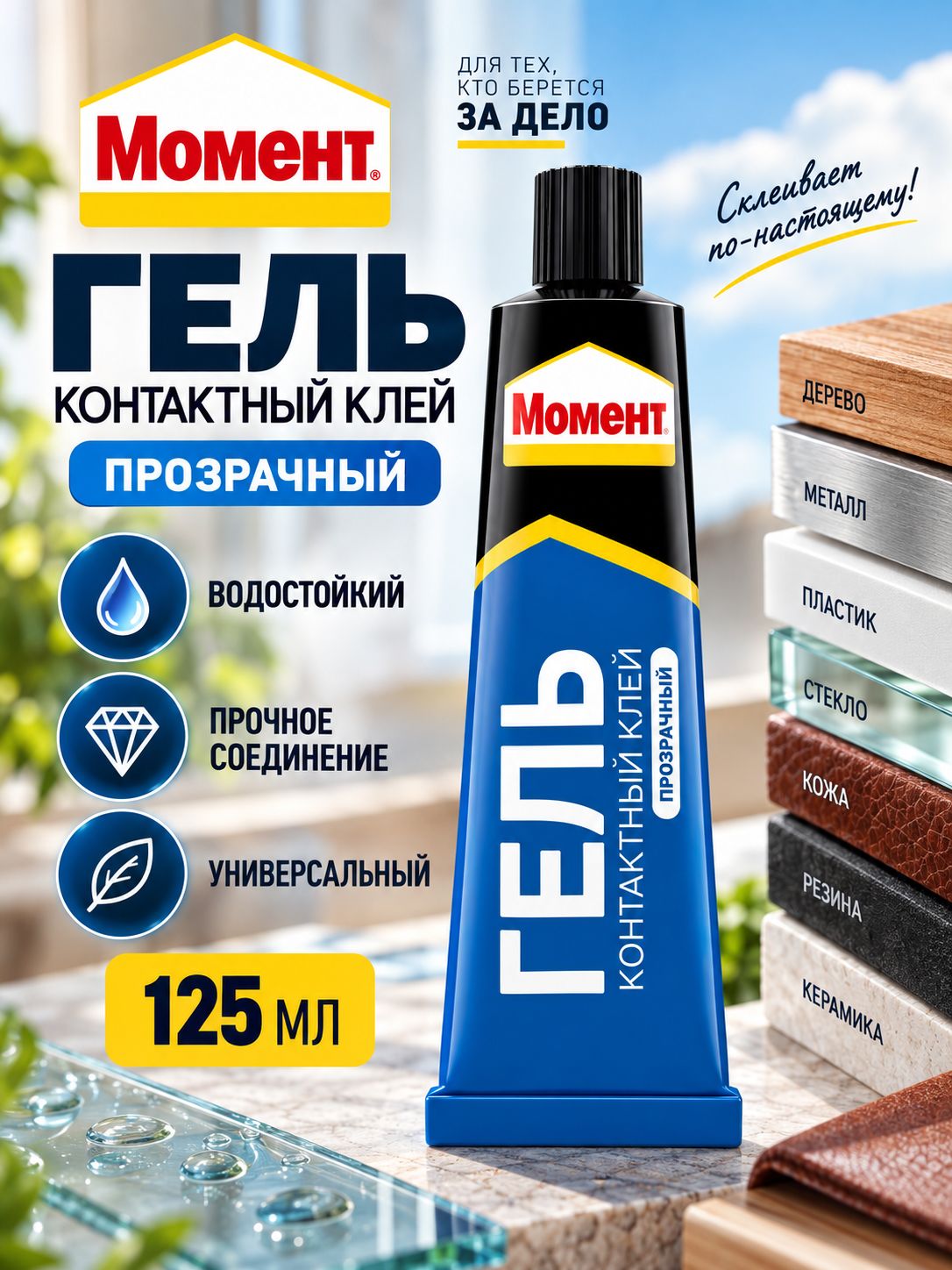 Клей Момент Гель Прозрачный Универсальный Водостойкий 125 мл