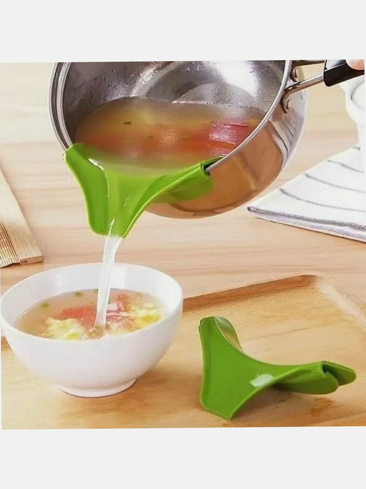 Дуршлаг пластиковый зеленый для кухни, герметичное устройство для промывания и процеживания продуктов