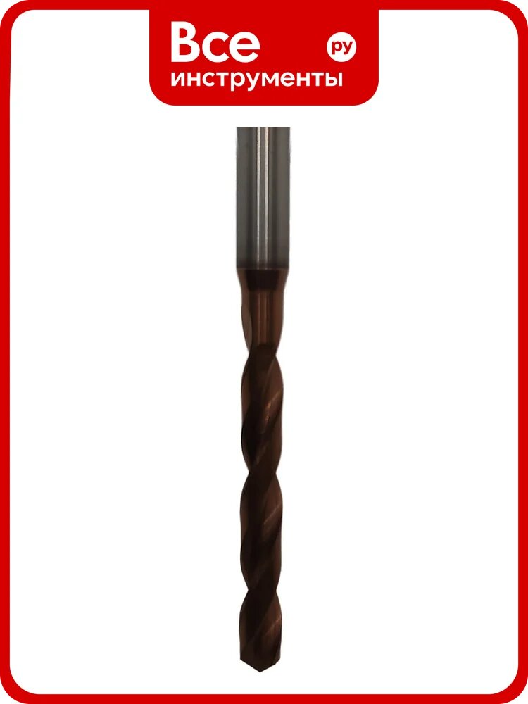 Сверло по металлу твердосплавное CNCTOOL VHM 3.3х27х60, хв.4 D55-TiSiN 181057