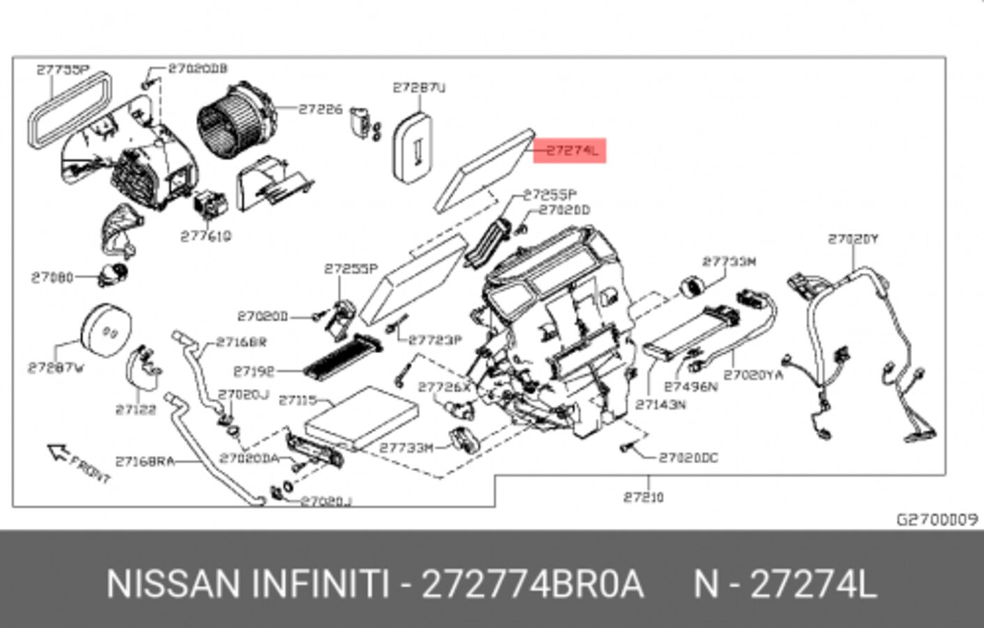 Фильтр Салона Nissan X-Trailt 2014 (NISSAN 272774BR0A)