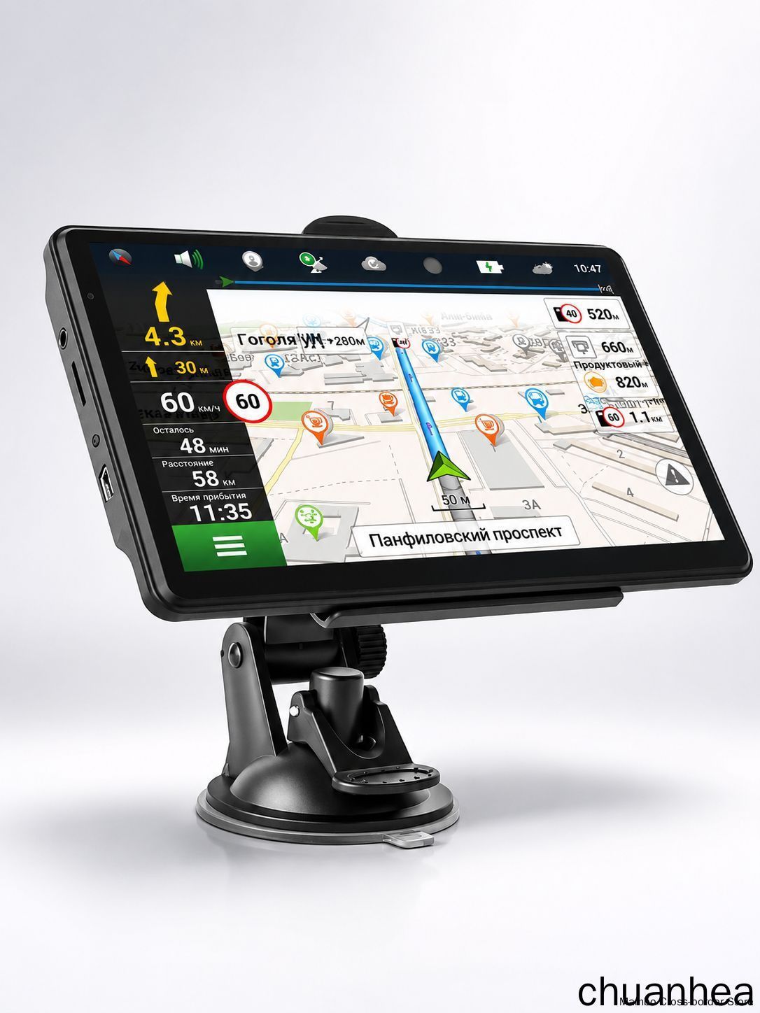 Автомобильный GPS-навигатор 7 дюймов HD, портативный навигатор для легковых и грузовых автомобилей, русское меню, сенсорный экран
