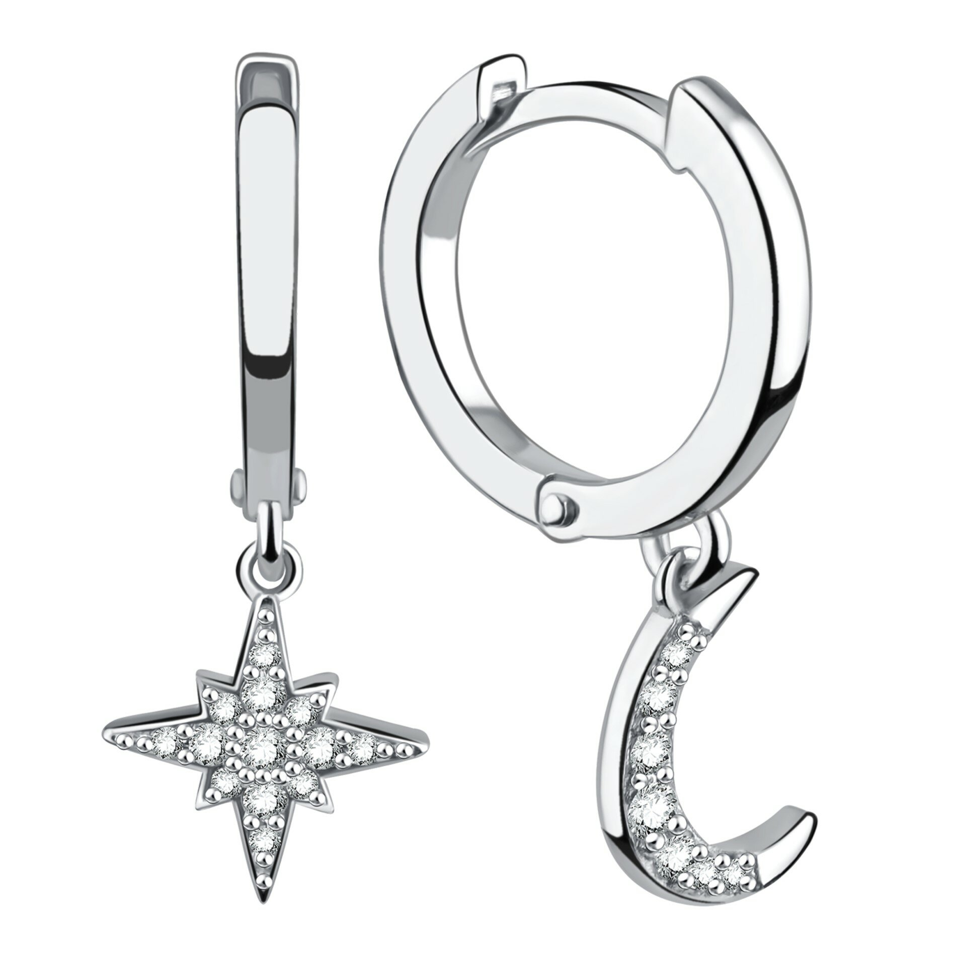 Серьги Яхонт, серебро, 925 проба, фианит