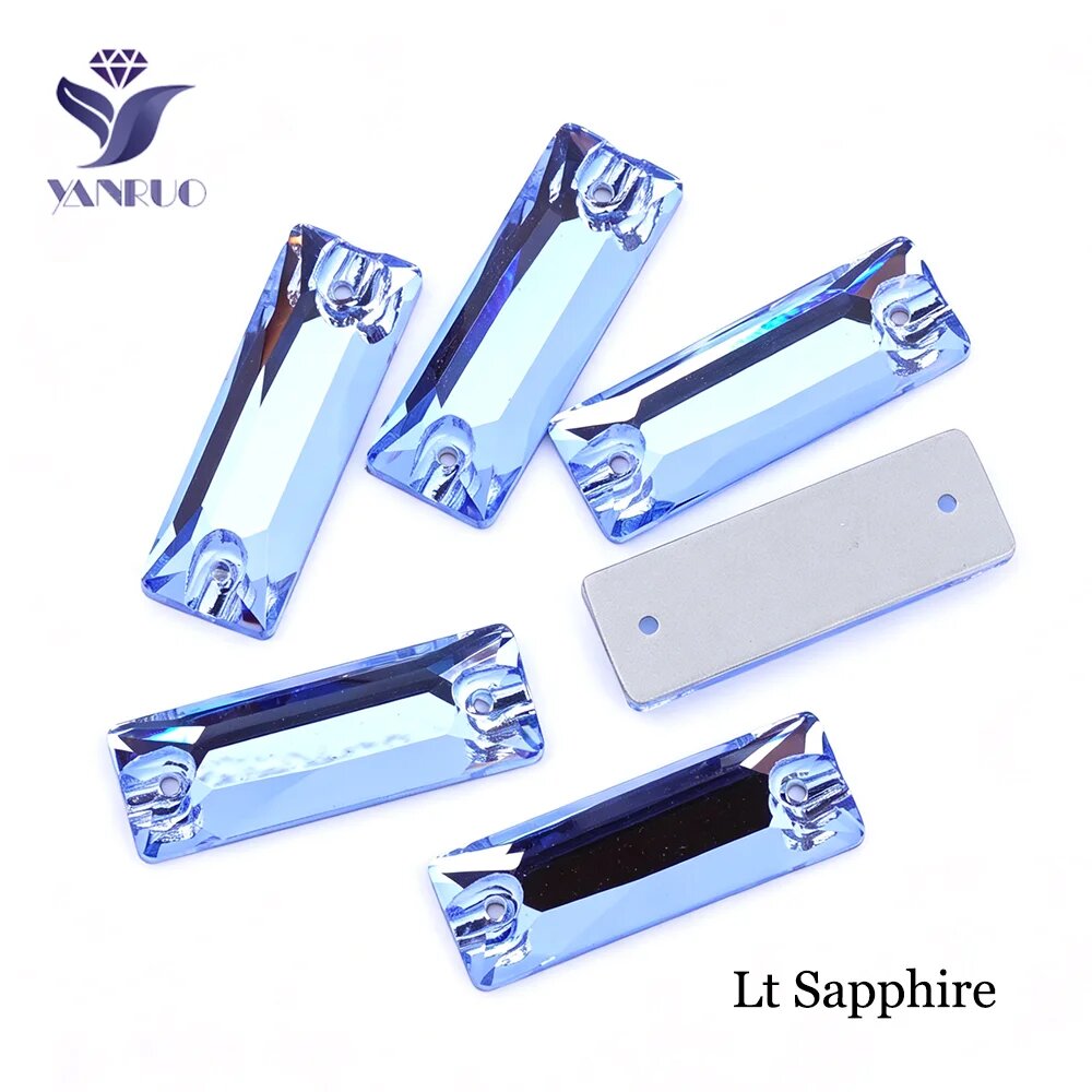 Стразы YANRUO 3255 "Космический багет" 9x26mm 12Pcs, lt Sapphire