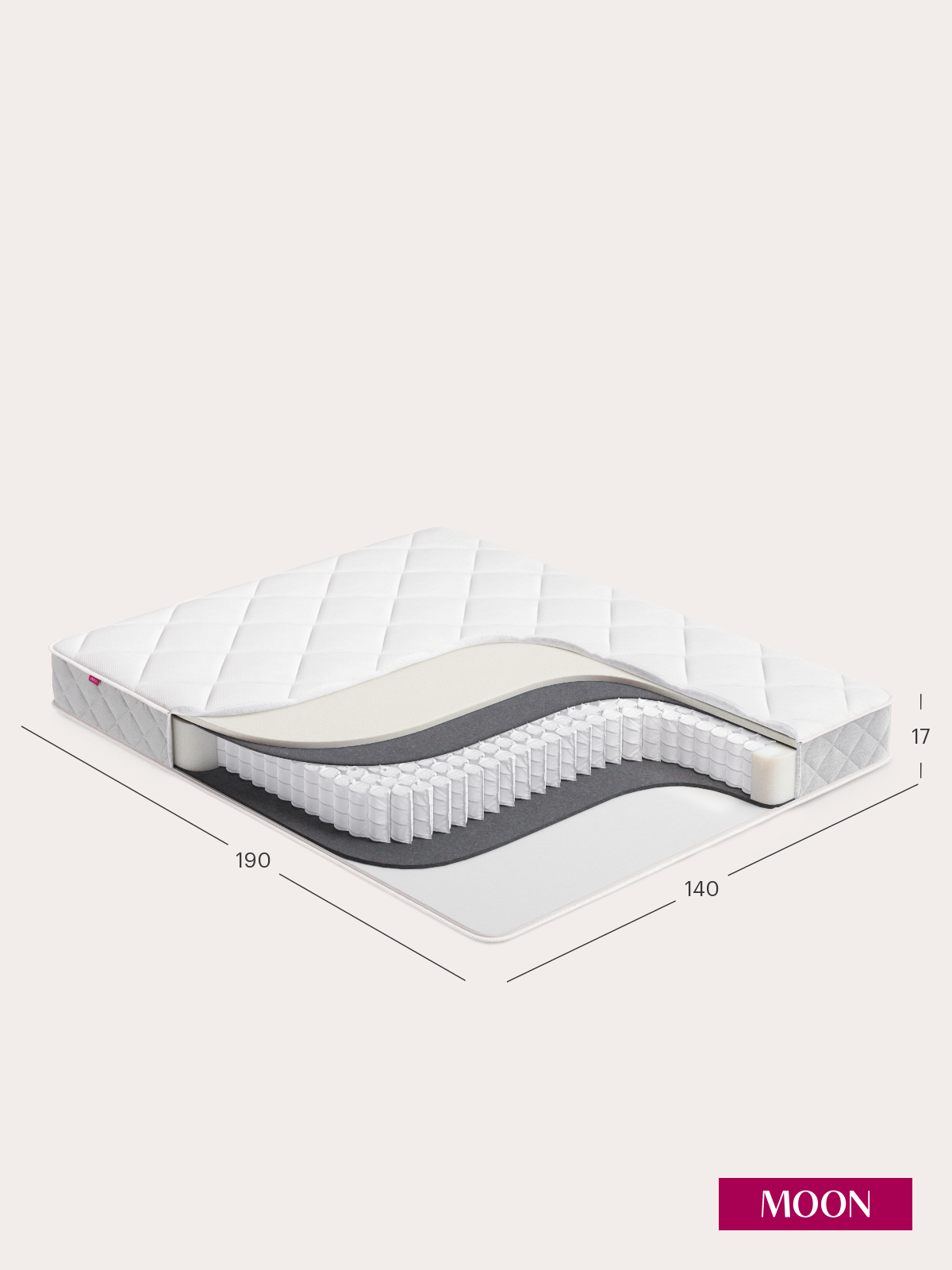 Матрас 140x190 MOON COMFORT 460, независимый пружинный блок