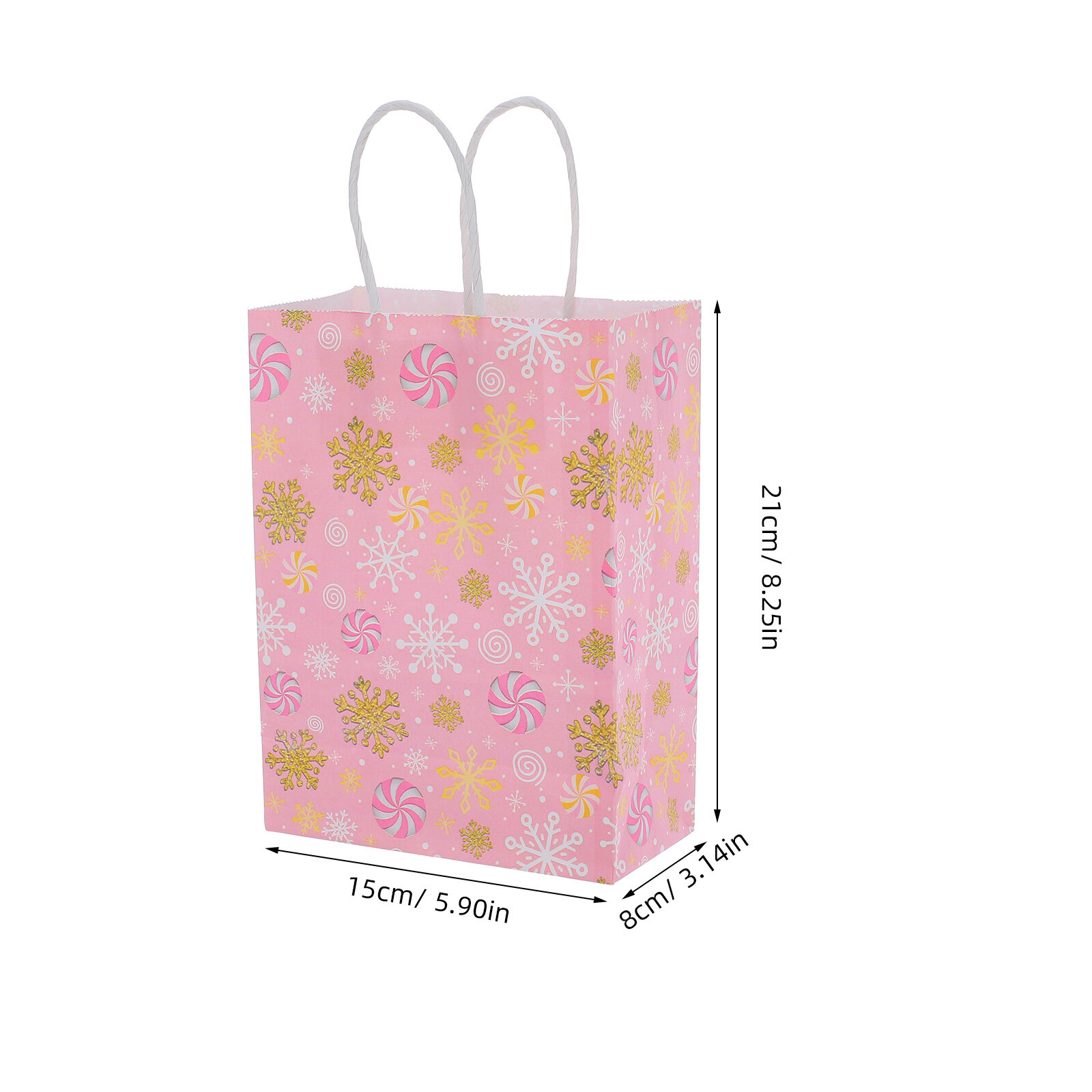12 Штук Christmas Party Favor Bags Сnowflake Paper Bags Для Winter Party Размер 21.00X15.00X8.00Cm