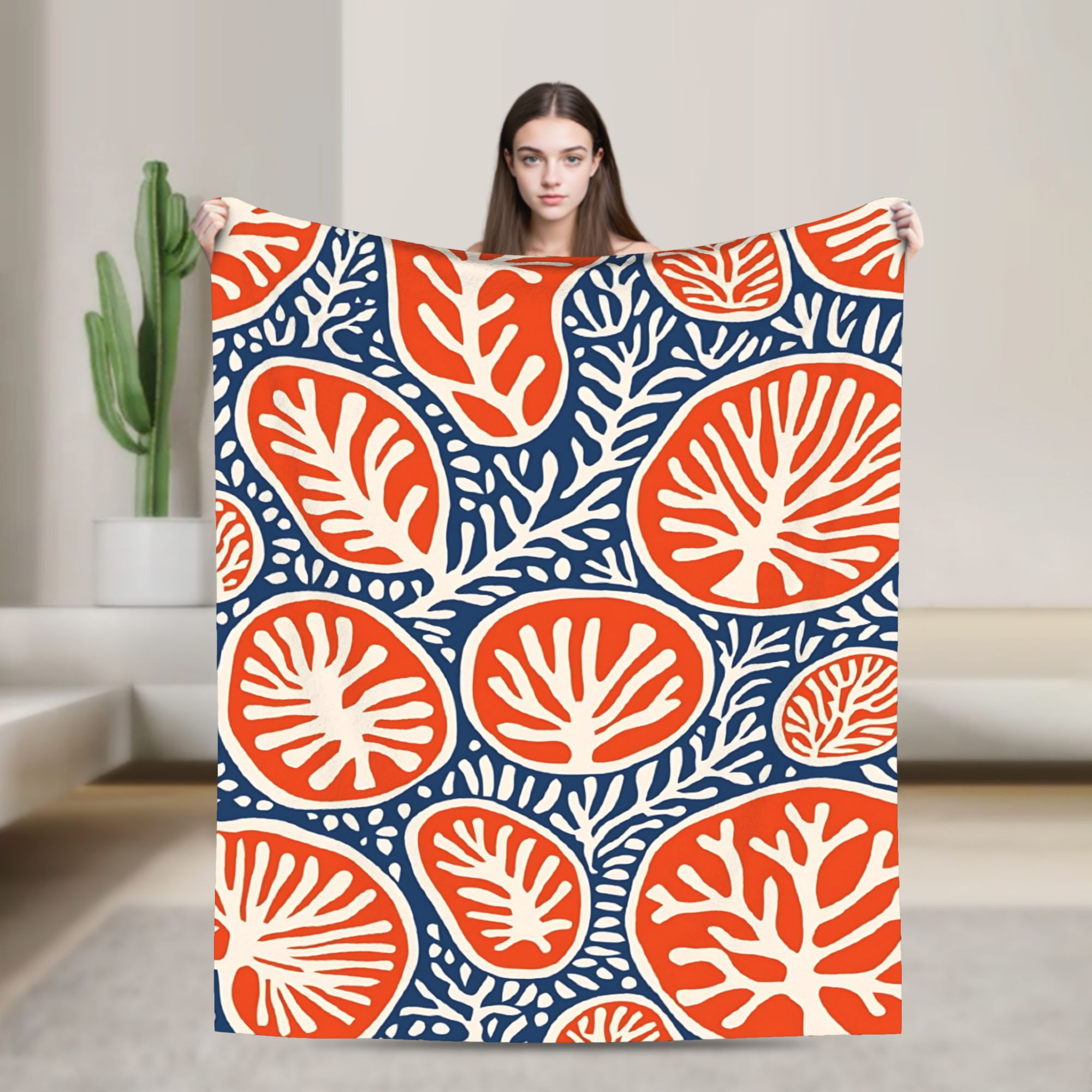Фланелевый плед с коралловым узором, полиэстер, 50x40 дюймов, для всех сезонов, для дня рождения и праздников