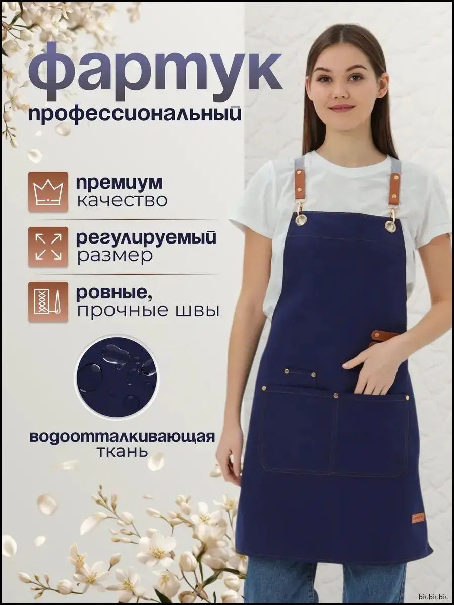 Фартук кухонный , синий