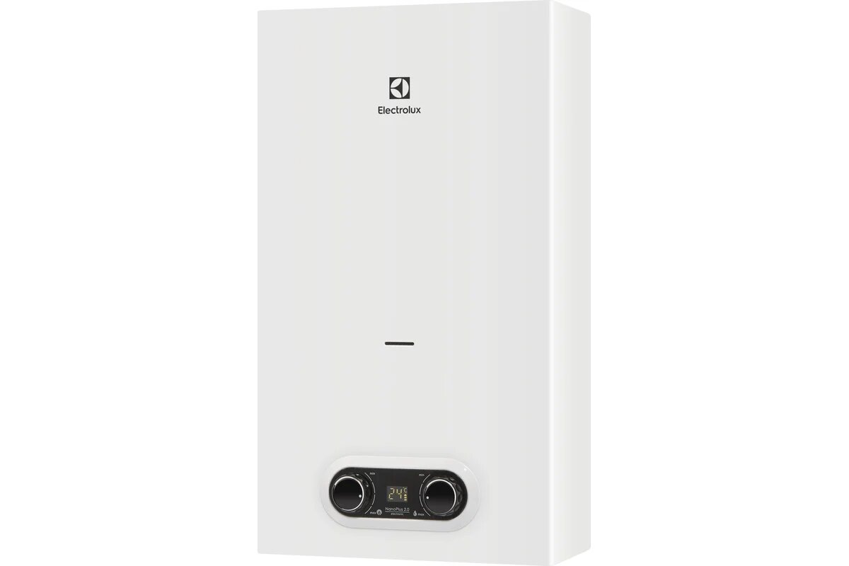 Водонагреватель газовый Electrolux GWH 10 NanoPlus 2.0, проточный, LED дисплей, 20 кВт, металл, белый