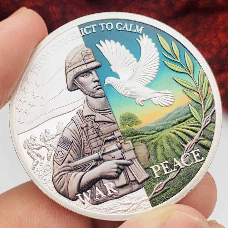 Медаль-памятка «Война и Мир: Древо жизни» с серебряным покрытием и цветной печатью