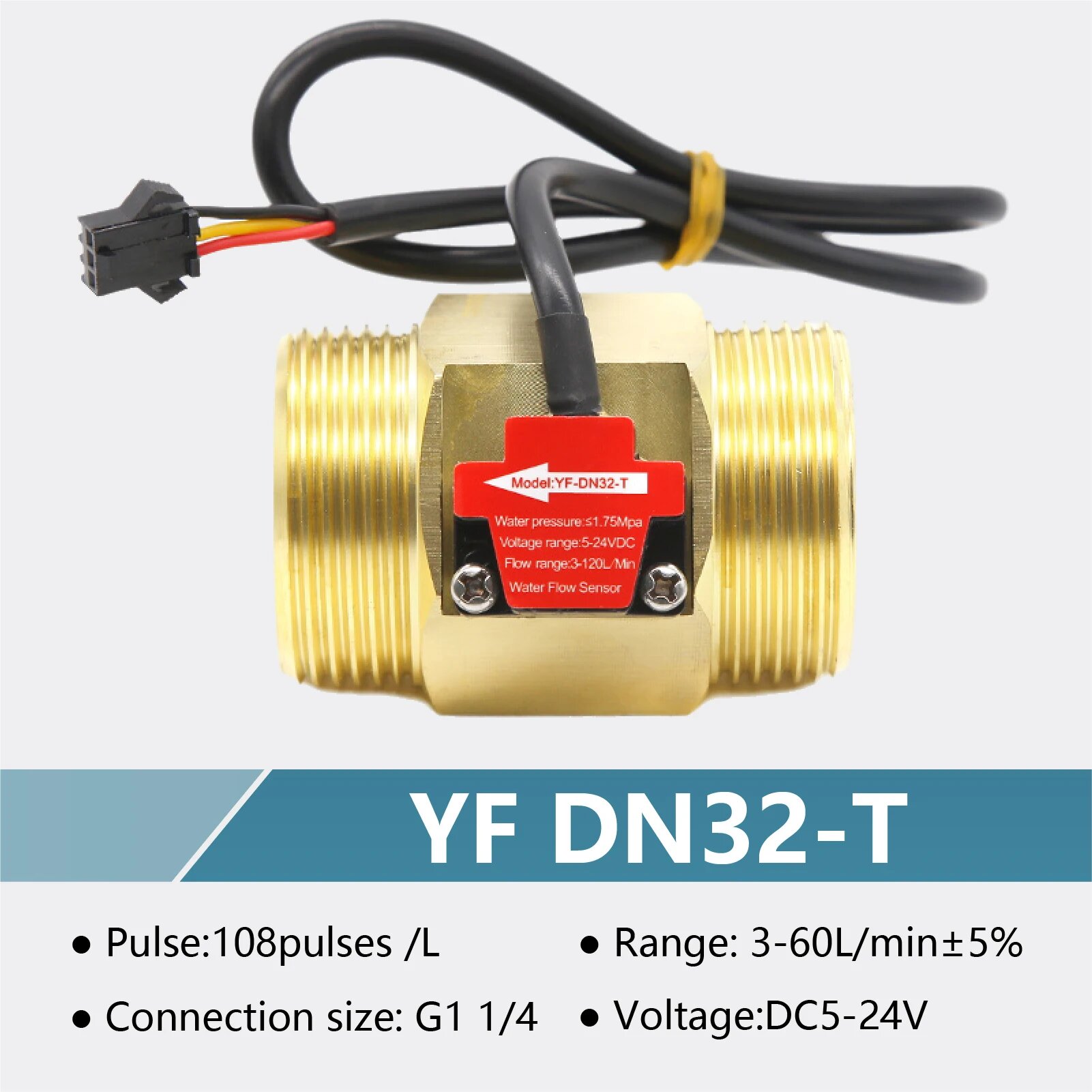 Латунный датчик расхода воды YF-DN32-T YF-DN32-T