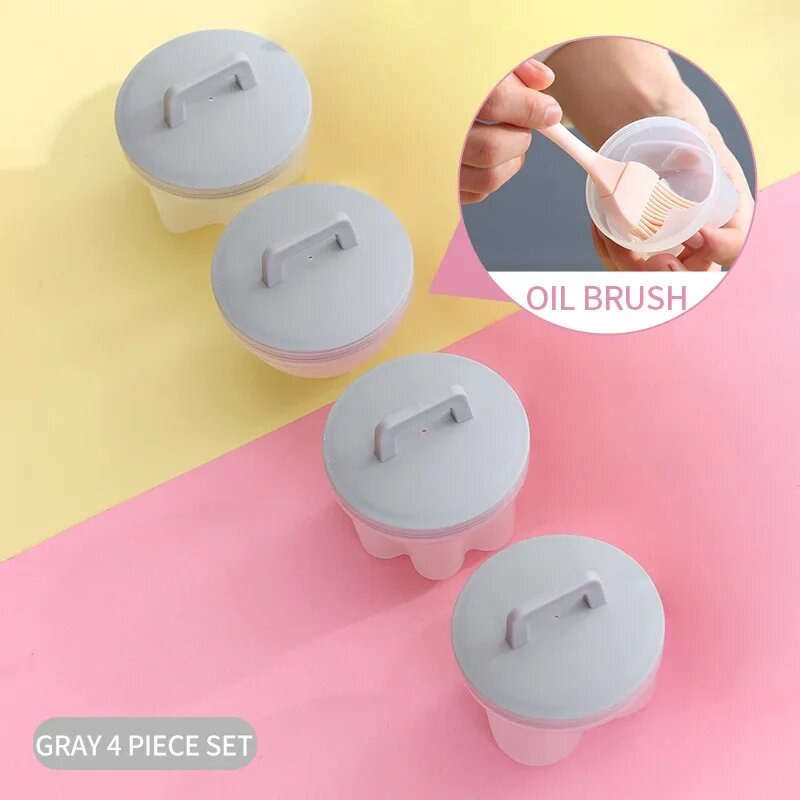 ANYOHOE Формы для варки яиц 4 шт. Серый, Gray With Brush