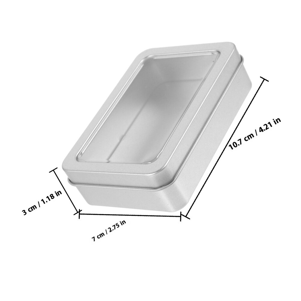 Коробка Для Кубиков Из Металла С Окном 4 Штуки Размер 10.70X7.00X3.00Cm