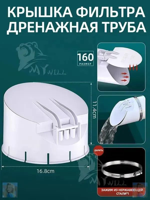 Дренажная труба крышка фильтра, Пластиковый горизонтальный сливной клапан для 160 труб