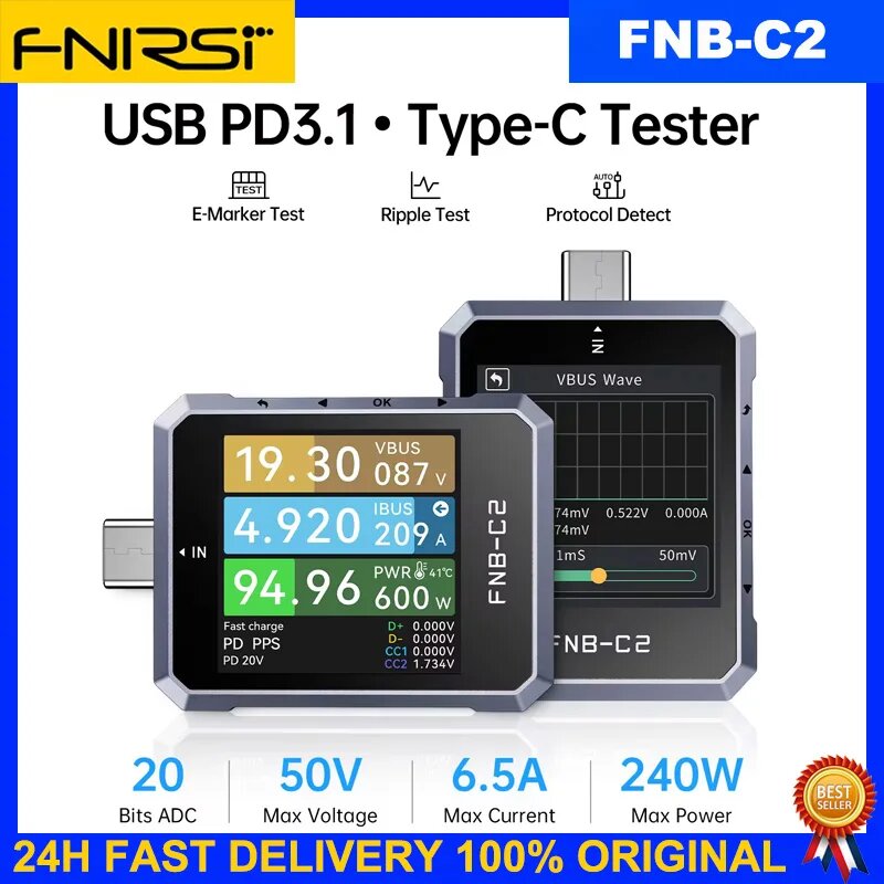 Измеритель мощности FNIRSI FNB-C2 240W