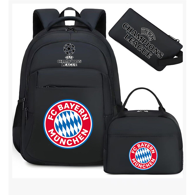 Футбольные майки для школьников Bayern, объемные рюкзаки и тройные комплекты, черный цвет, Oxford cloth