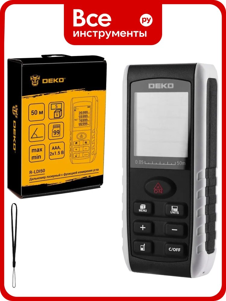 Лазерный дальномер DEKO R-LDI50 c функцией измерения угла 083-3603