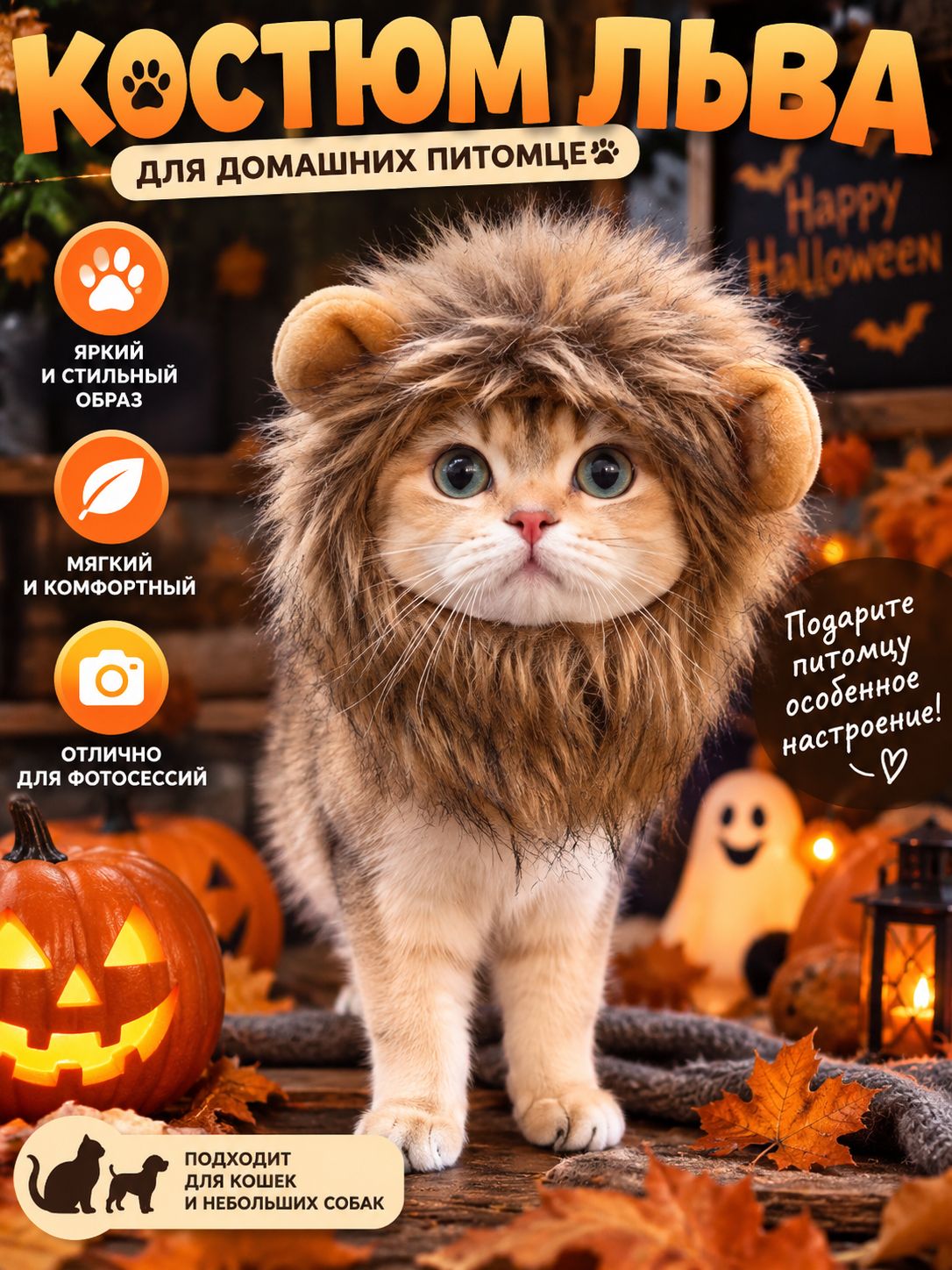 Костюм кошки-сороконожки на Хэллоуин, забавный праздничный наряд для питомца