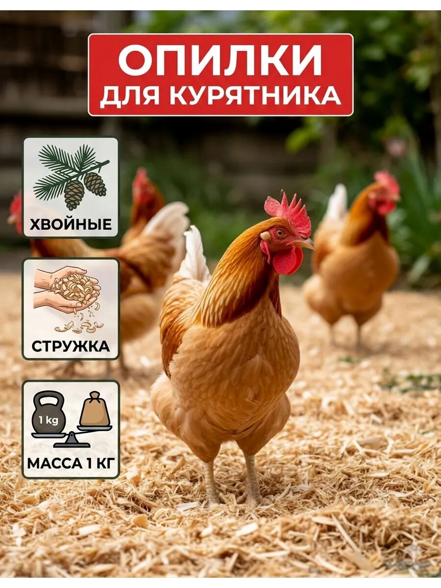 Опилки для курятника 1 кг