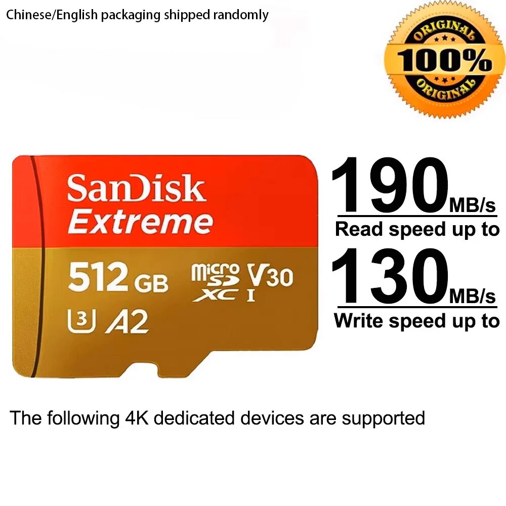 SanDisk Extreme 512GB MicroSD V30 A2 190MB/s