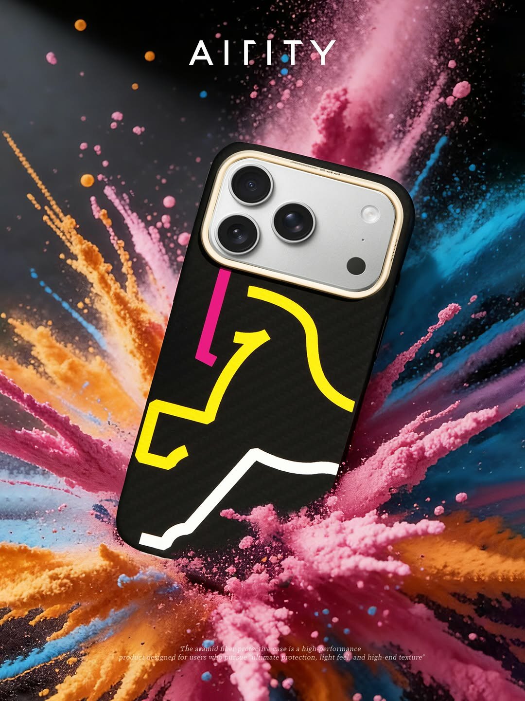 Чехол Airity Horse Aramid Fiber Case для iPhone 17 Pro Max Black, Черный