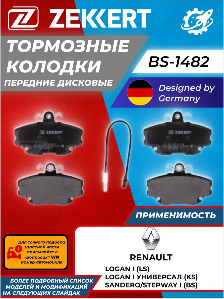Тормозные Колодки Передние Рено Сандеро RENAULT LOGAN 1