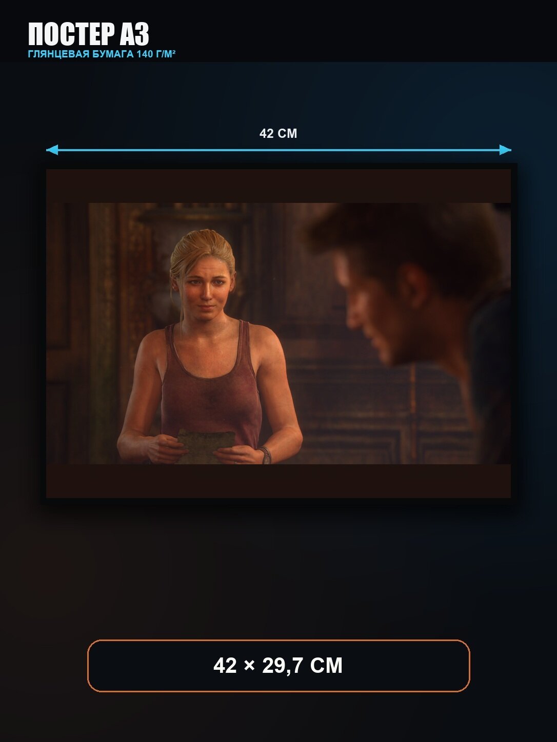 Плакат Uncharted Хроники — интерьерный игровой арт A3