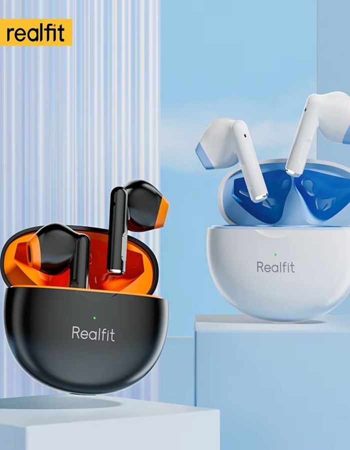 Беспроводные наушники-вкладыши Realfit F2 с запасными силиконовыми амбушюрами и зарядным кейсом