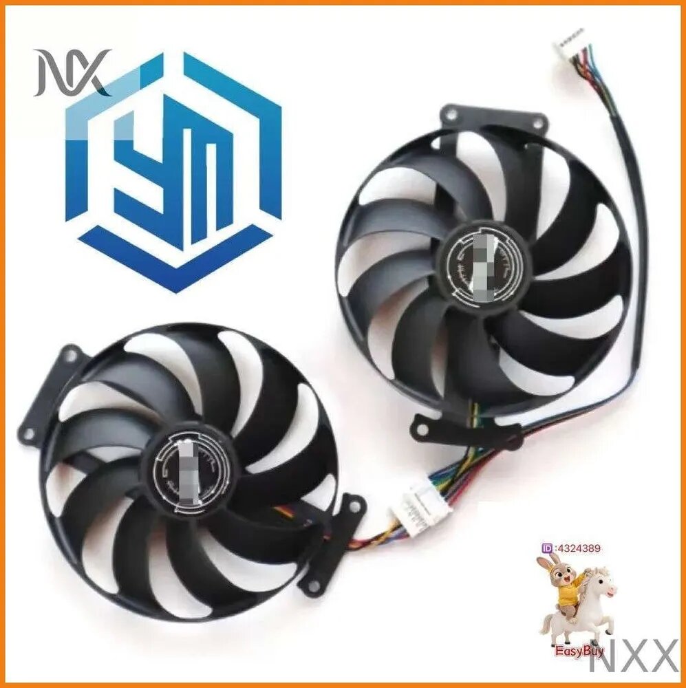 Вентиляторы для ASUS 2060, 2070 EVO OC V2 CMP 40HX / охлаждающий кулер видеокарты / 88 мм 6 пин мама, артикул T129215SU, FDC10H12S9-C