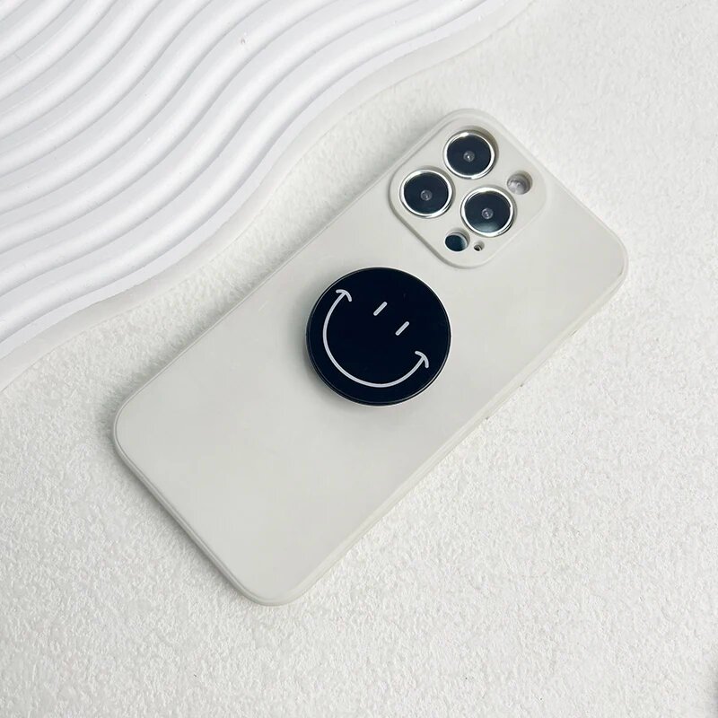 Держатель Для Телефона Talk Tok Grip Happy Face, 1 Шт, Складная Настольная Подставка Black