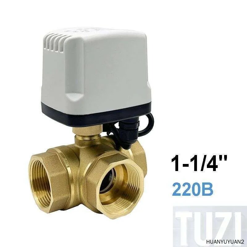 3-ходовые шаровые краны с электроприводом 220B 1-1/4" Водонепроницаемый IP65, Латунь DN32