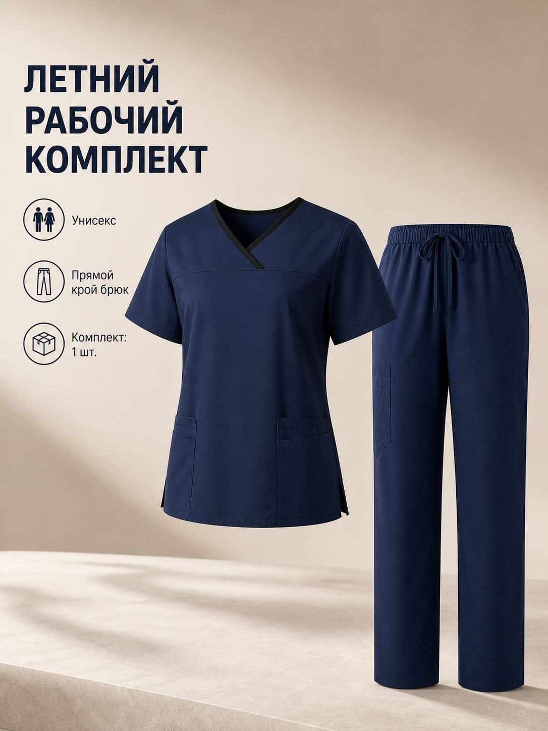 Спецодежда рабочая универсальная, размер 54 (XXL), темно-синий цвет, для различных отраслей промышленности и услуг