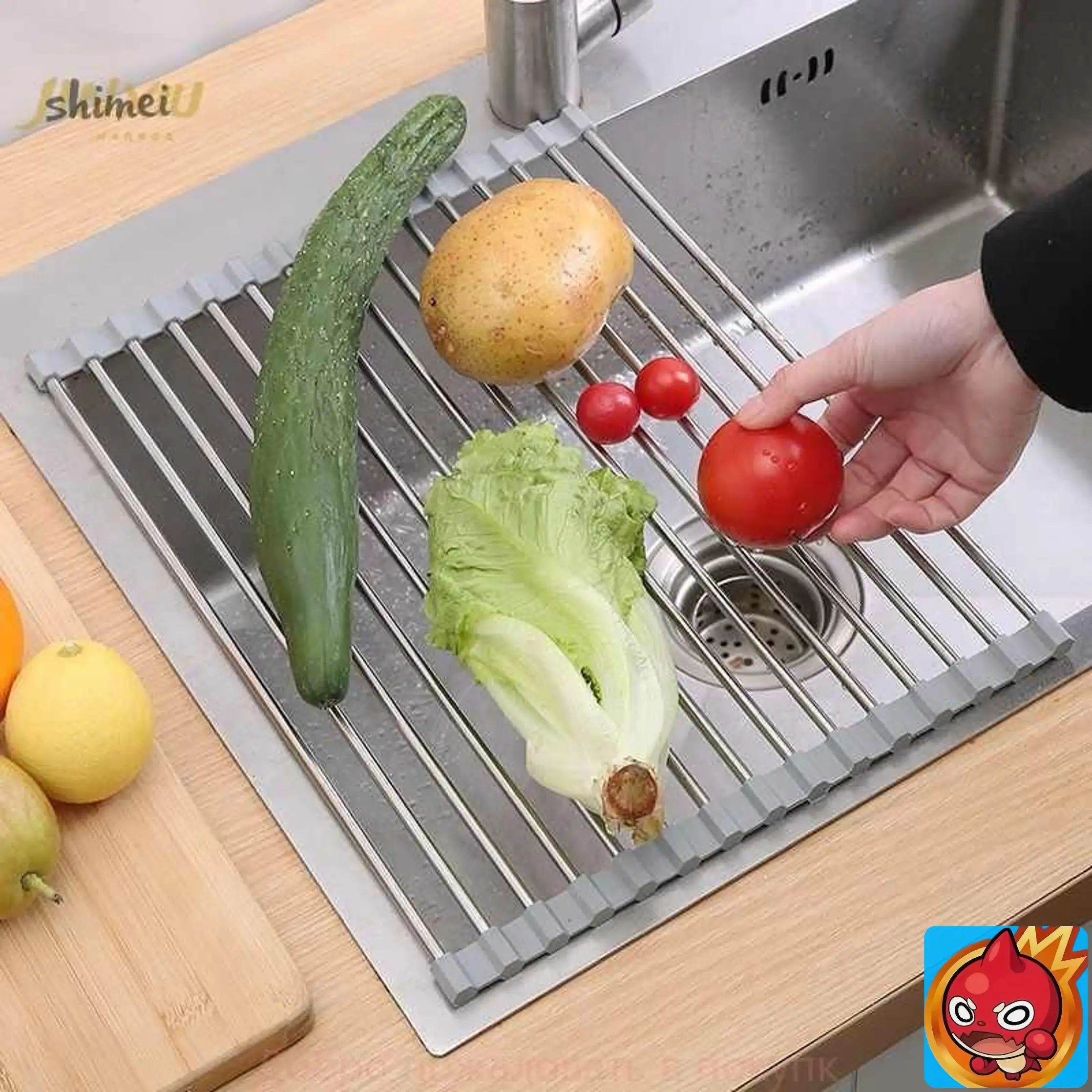 Коландер для мойки 47x23 см 1 шт светло-серый