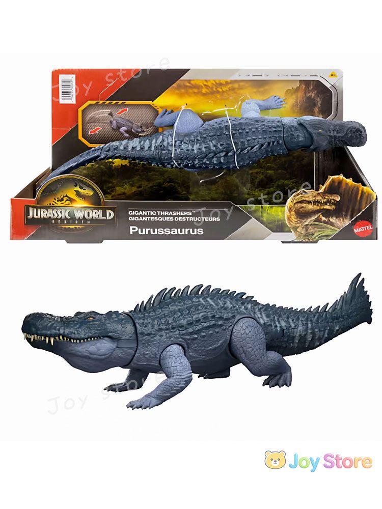 Фигурка динозавра Пуруссавра из фильма Jurassic World 4: Возрождение (Mattel) детская игрушка с функцией погоня, артикул JGB94