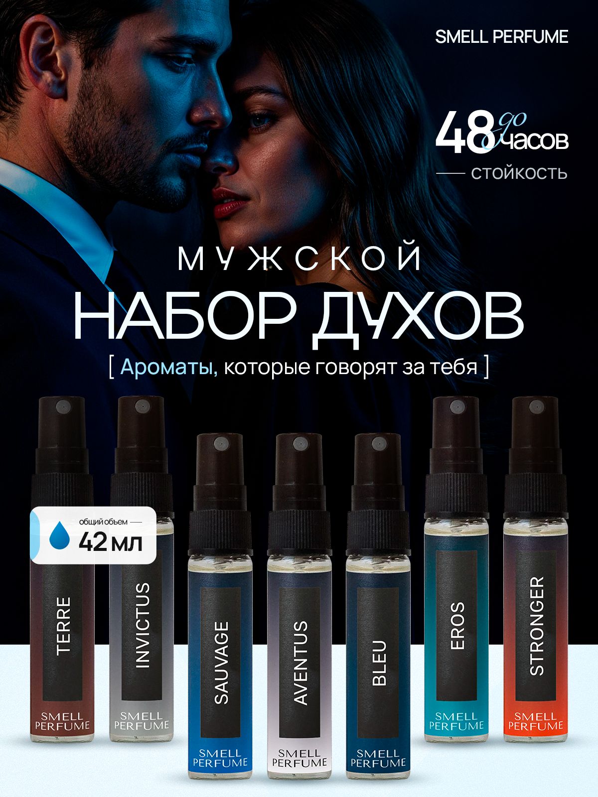 Духи мужские стойкие, набор пробников SmellPerfume