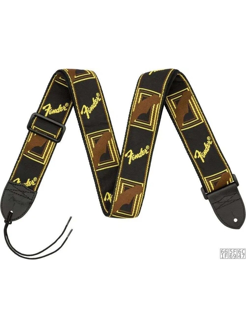 KNOW EASY-Ремень для гитары Fender Monogrammed Strap Black/Yellow/Brown 2"