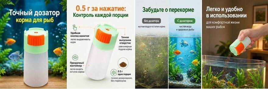Дозатор Для Кормления Рыб В Аквариуме Емкость Для Корма Подходит Для Корма Размером До 1 5Mm 11 50X5 50X5 50Cm