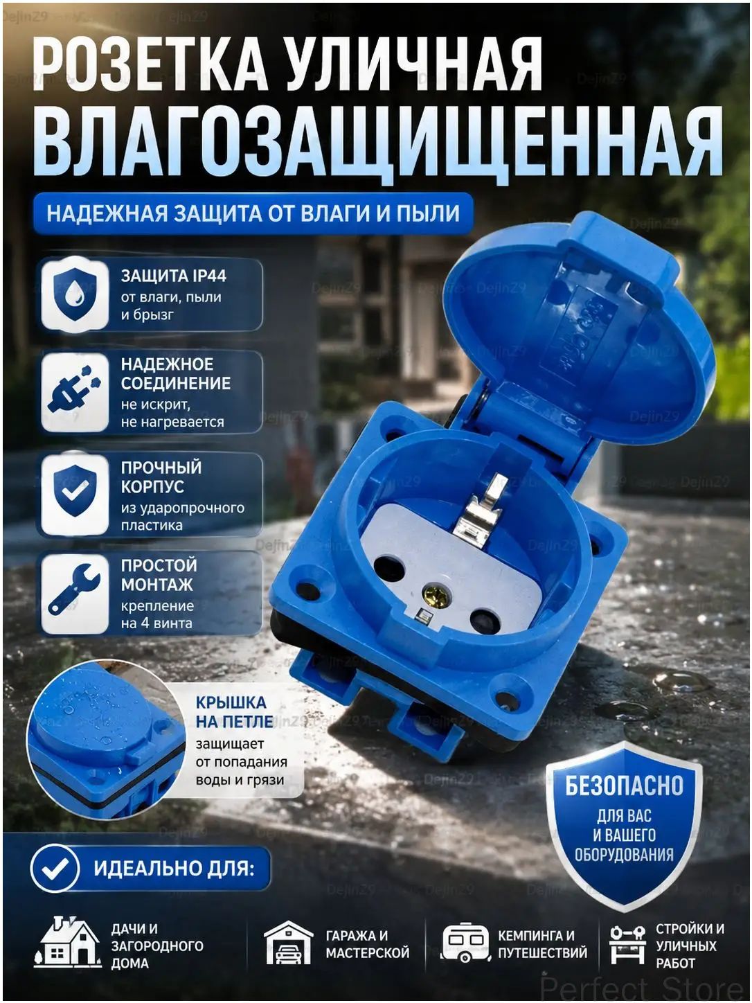 Розетка для бензинового генератора, электростанция 16A/250B (универсальная)