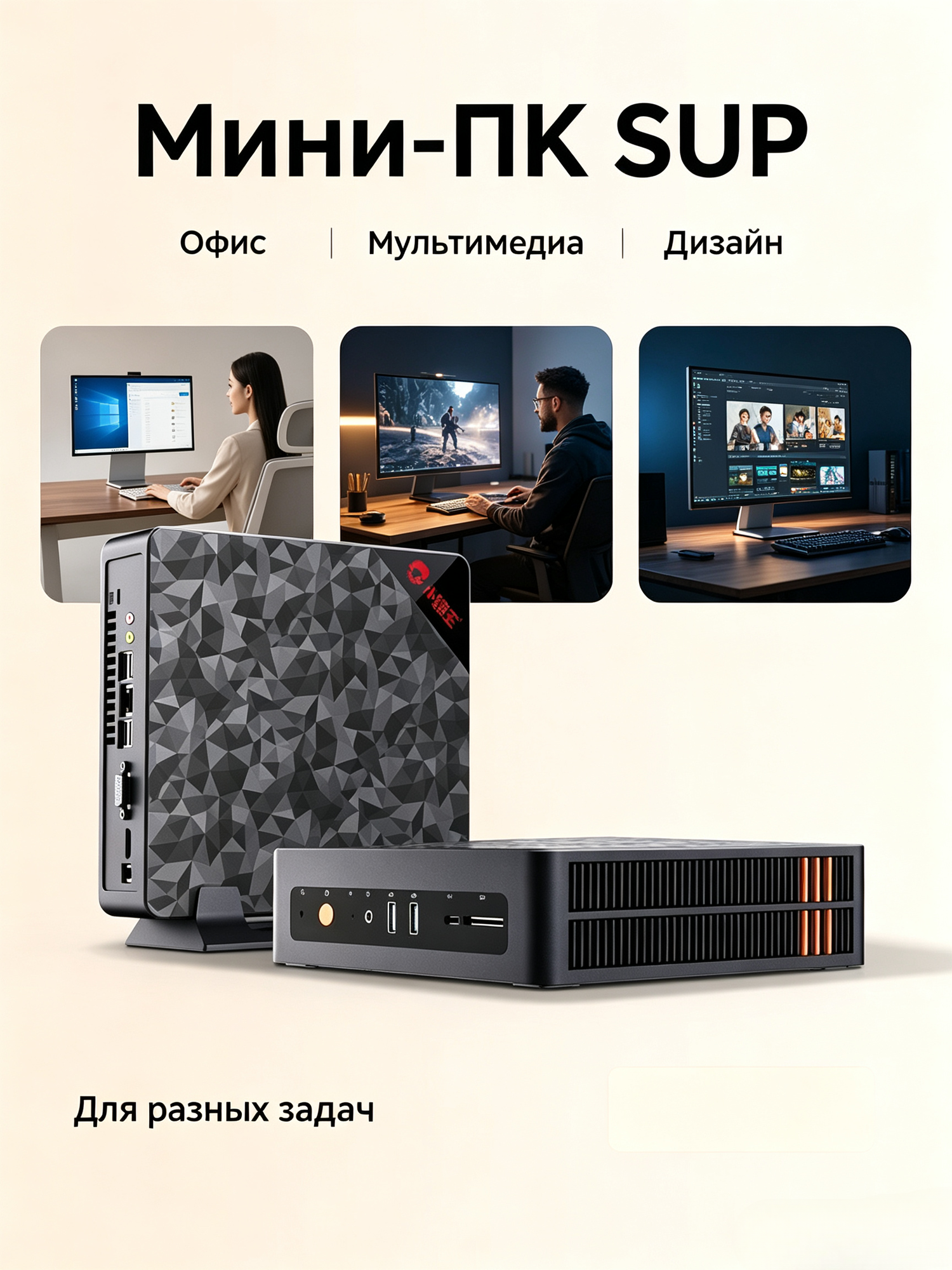 Хостинг мини - компьютера Мини ПК компактный тихий для дома и офиса с SSD и Wi-Fi — фото 1
