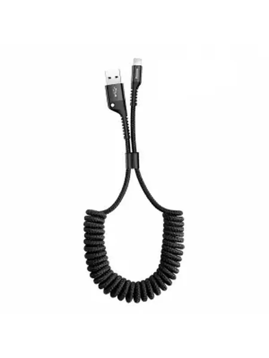 Удобный кабель USB Lightning 1м с пружинкой