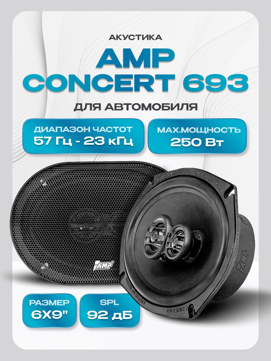 Динамики автомобильные 6х9 AMP Concert 693