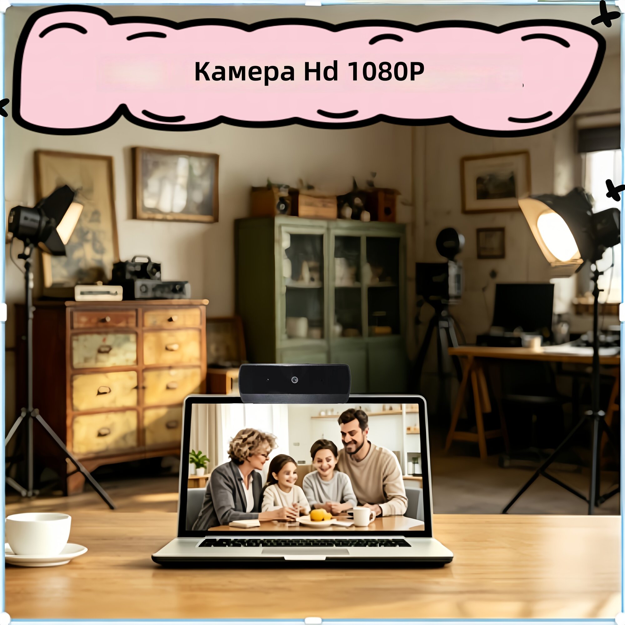 Внешняя веб-камера 1080p HD со встроенным микрофоном для ПК и ноутбуков, подключение по USB, цвет: черный, модель: MTV1