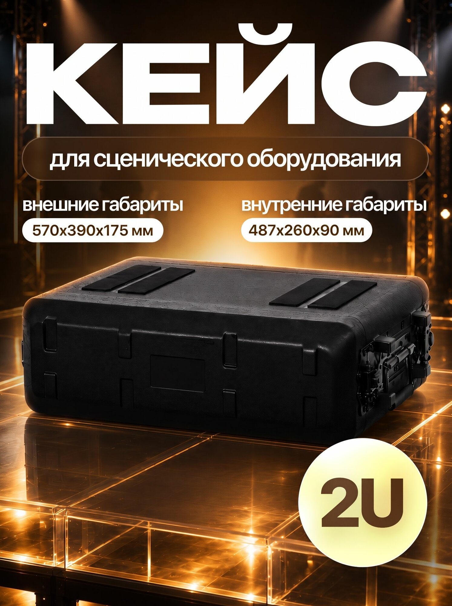 Кейс для сценического оборудования 570х390х175 мм 2U