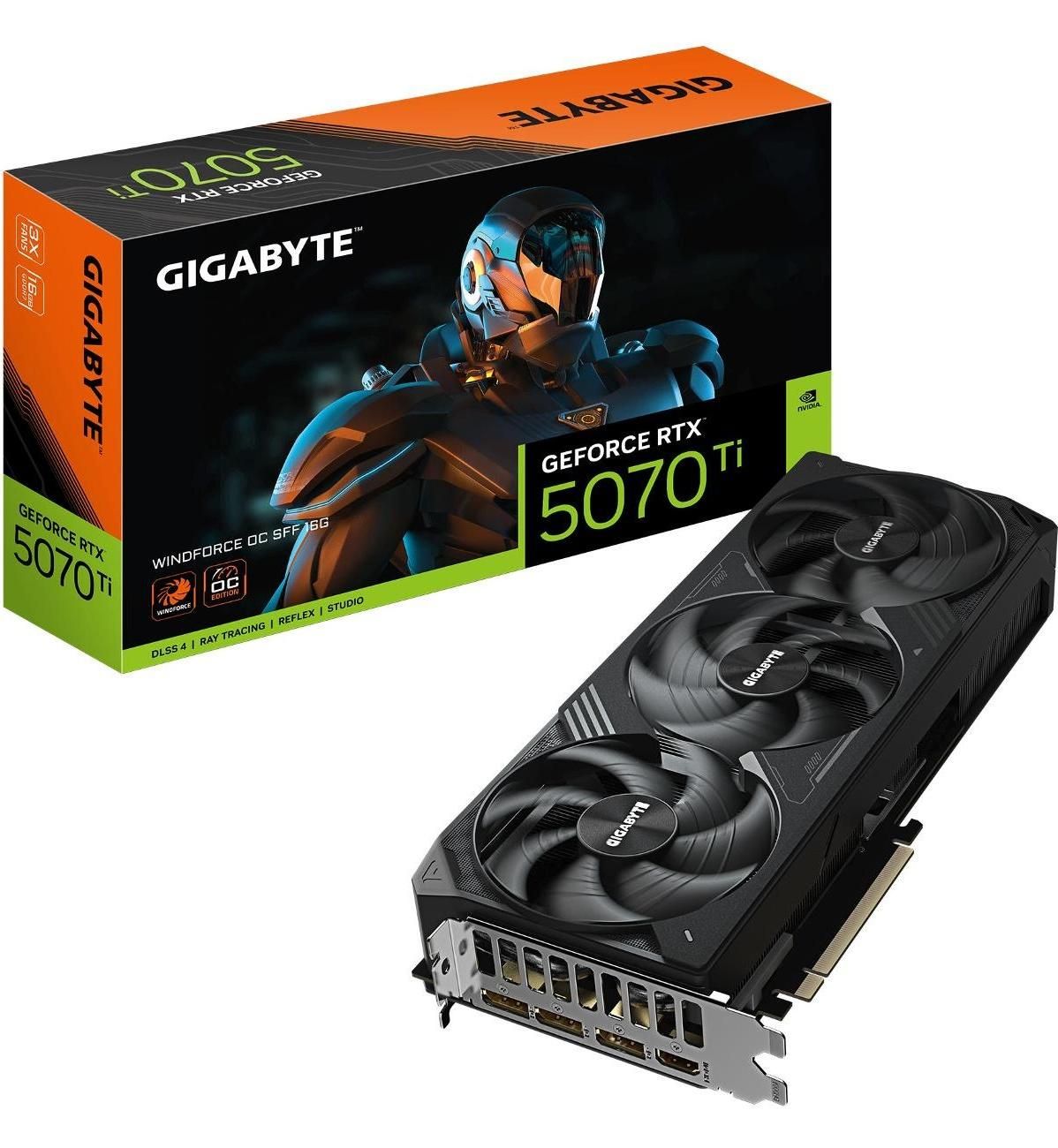 Видеокарта GIGABYTE RTX5070Ti WINDFORCE OC SFF 16GB GDDR7 256bit 3xDP HDMI 3FAN RTL