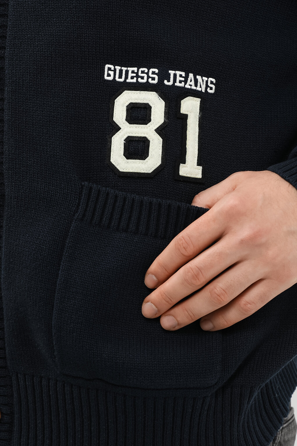 Кардиган GUESS JEANS, размер S, синий — фото 1
